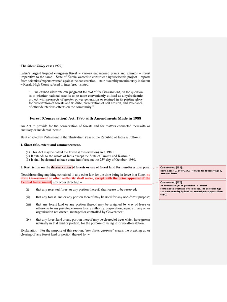 08 Forest Conservation Act 1980 | PDF | Virtue | Public Law