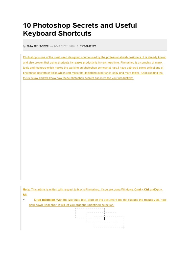 10 Photoshop Secrets and Useful Keyboard Shortcuts | PDF | Adobe ...