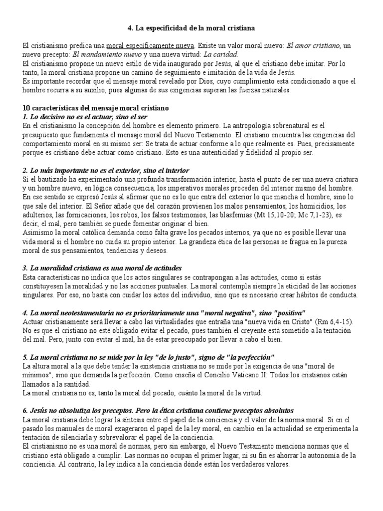 La esencia del mensaje moral cristiano: Imitar la vida de Jesucristo ...