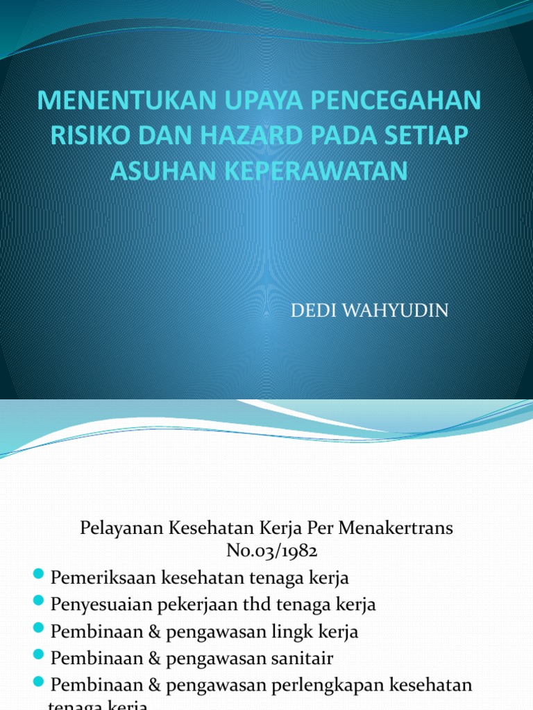 Pencegahan Risiko dan Hazard Kesehatan | PDF | Pengembangan Diri ...