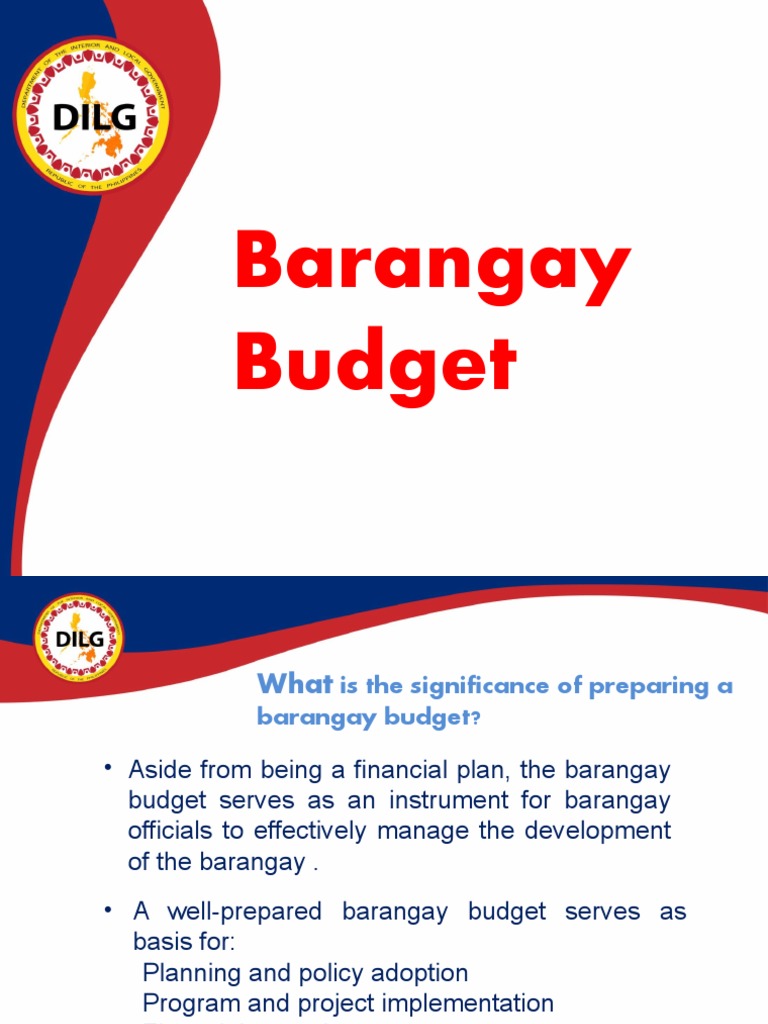 Barangay Budget | PDF | Appropriation (Law) | Budget