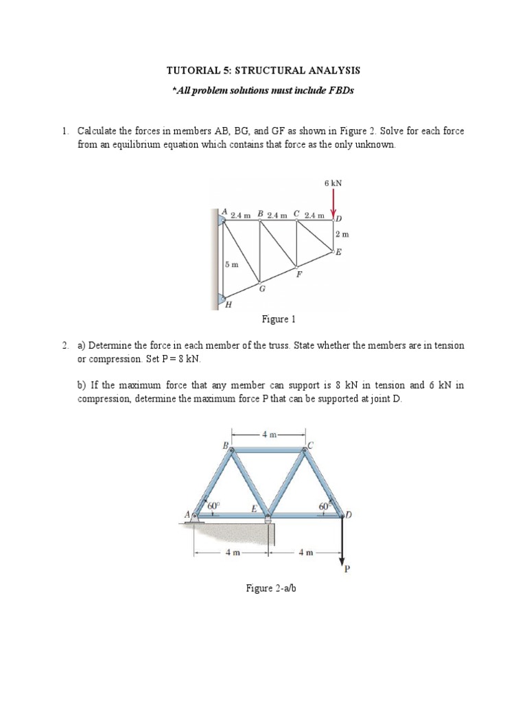 Structural Analysis Tutorial: Truss Forces | PDF | Technology & Engineering
