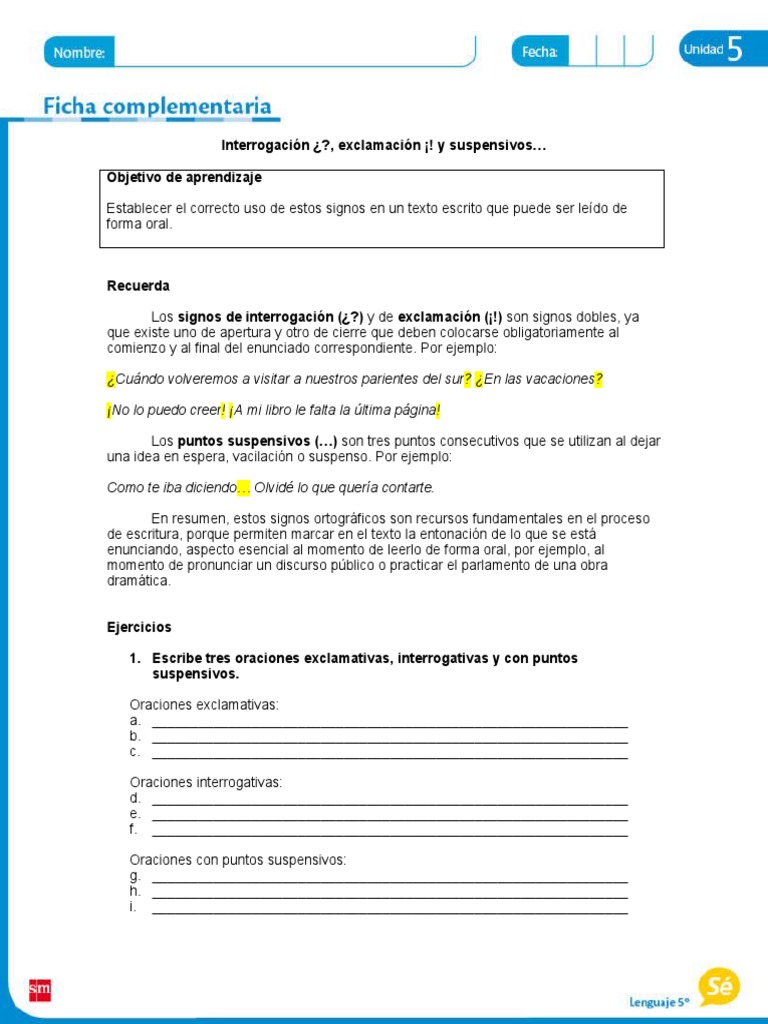 Ficha Complementaria Lenguaje 5 U5 | PDF | Lingüística | Comunicación