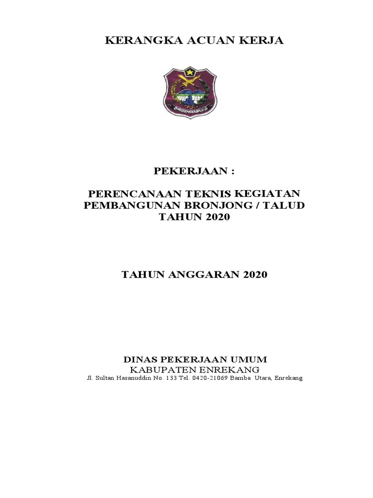 Kerangka Acuan Kerja Talud & Bronjong | PDF