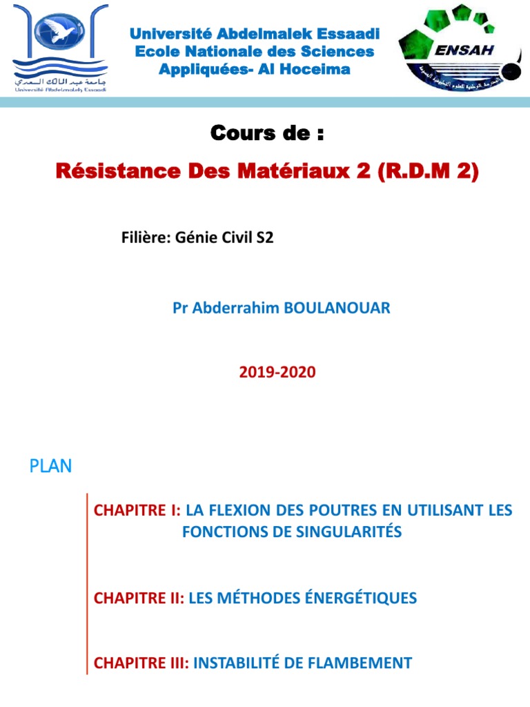 Flexion et Flambement en RDM 2 | PDF | Flambage | Résistance des matériaux