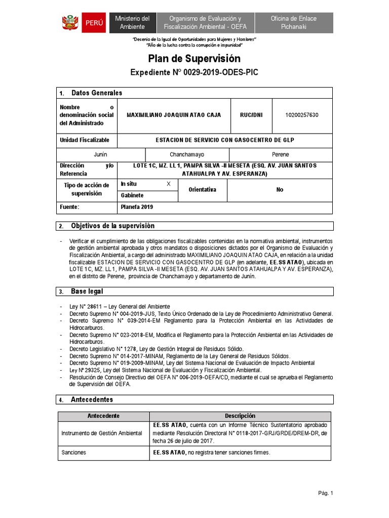 Modelo de Plan de Supervisión | PDF | Residuos | Corrupción política