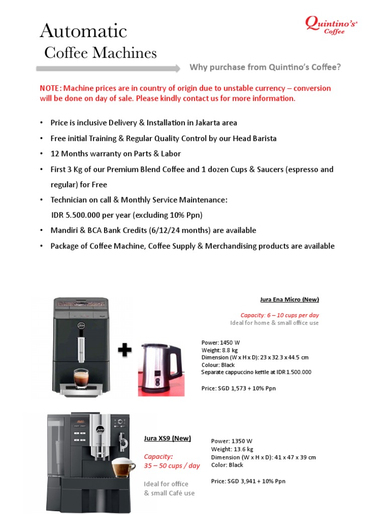 Automatic Machines Brochure PDF | PDF | Coffee | Food Industry