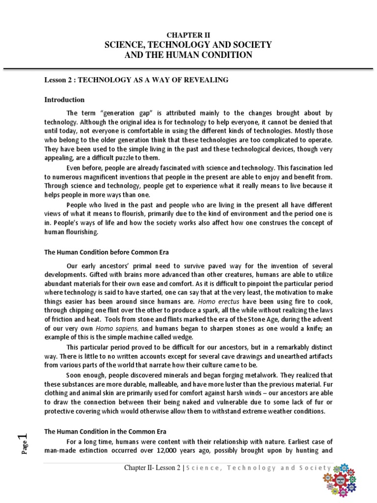 CHAPTER 2 Lesson 2 TECHNOLOGY AS A WAY OF REVEALING PDF | PDF | Human ...