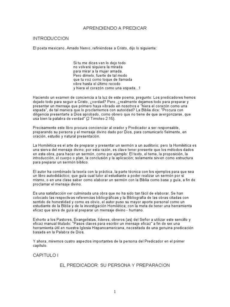 Aprendiendo A Predicar | PDF | Biblia | Sermón