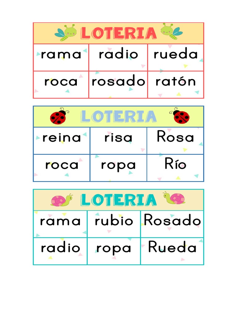Loteria de Palabras | PDF | Hogar, jardinería y bricolaje | Libros para ...