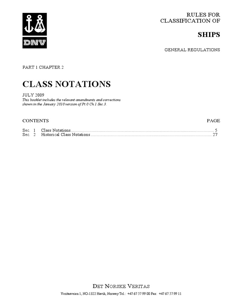 Class Notations PDF | PDF | Ships | Oil Tanker