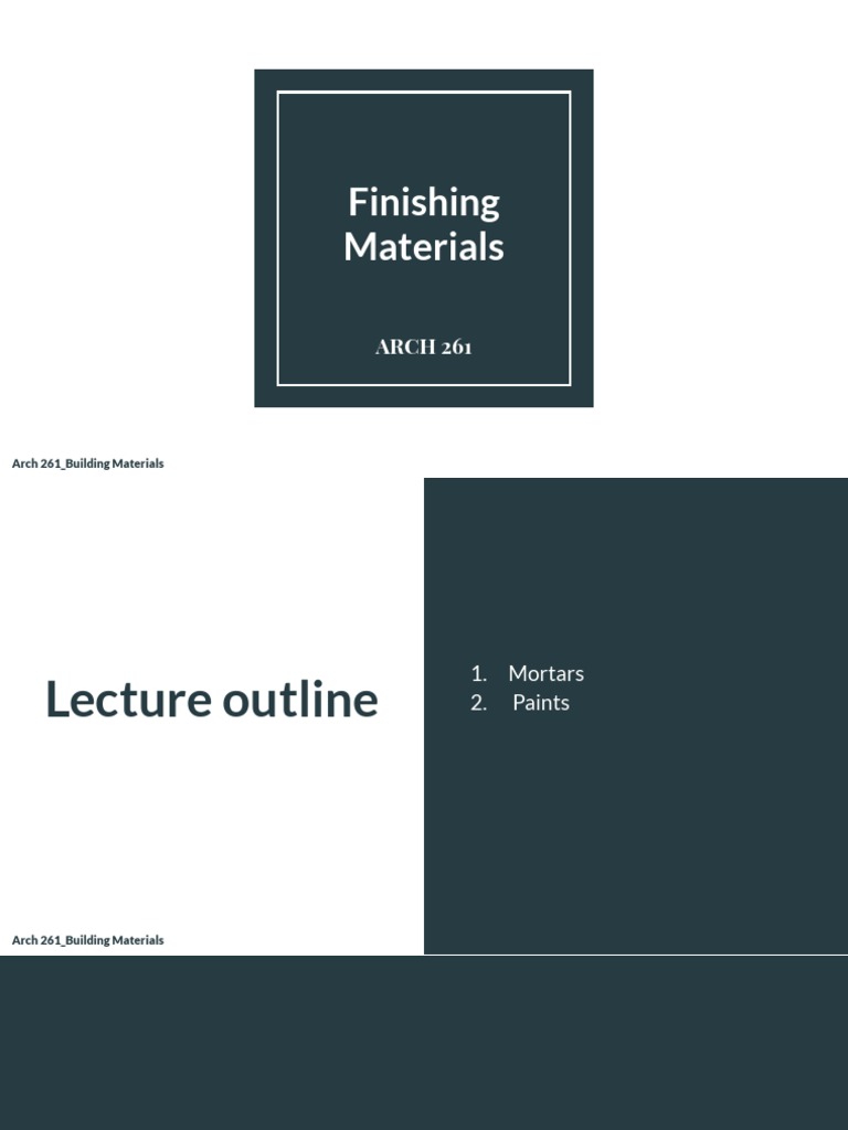 Finishing Materials PDF | Download Free PDF | Mortar (Masonry) | Drywall