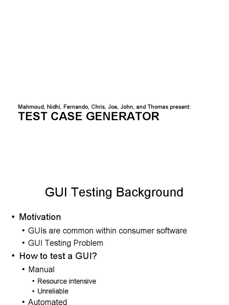 Test Case Generator Module - GUITAR | PDF | Command Line Interface ...
