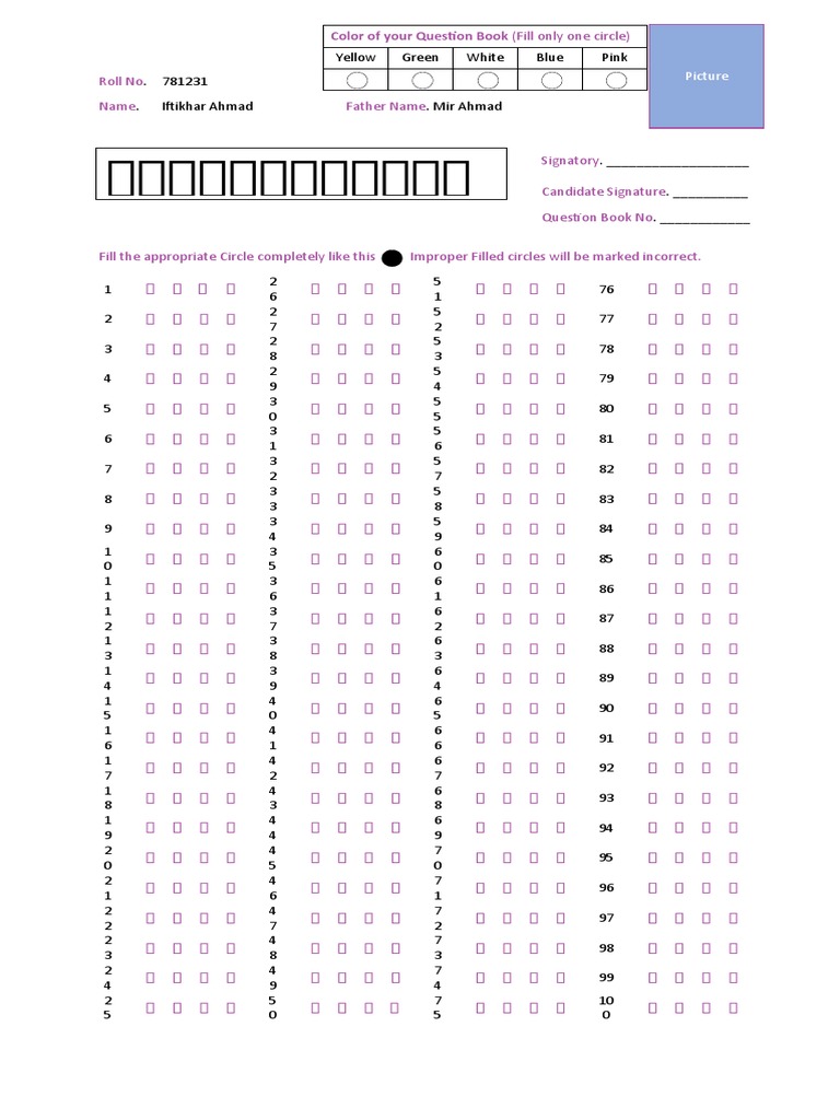 How To Make Bubble Answer Sheet in Word 2019 | PDF | Art Media | Media ...