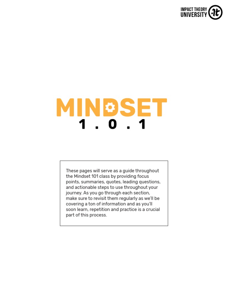 Impact Theory University Mindset 101 | PDF | Mindset | Thought