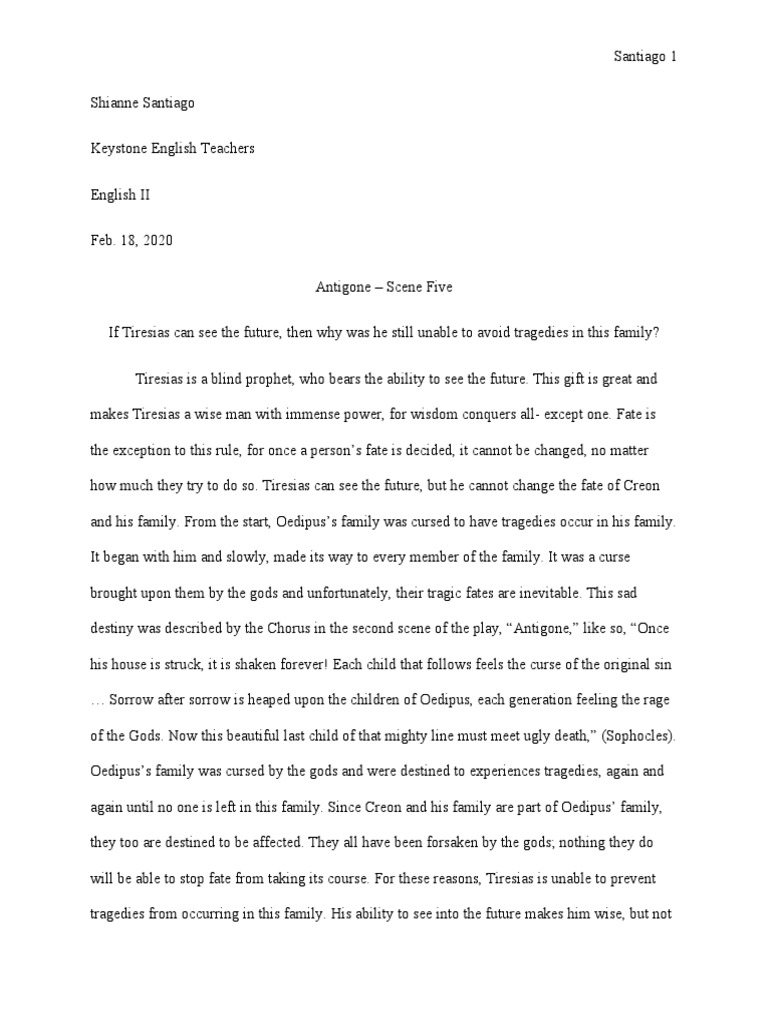 Antigone - Scene Five | PDF | Oedipus
