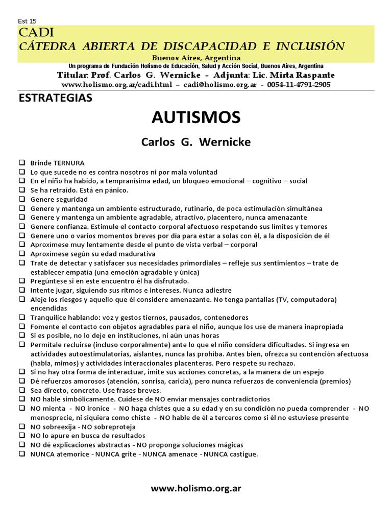TEA-TGD Recomendaciones para Padres | PDF | Síndrome de Asperger ...