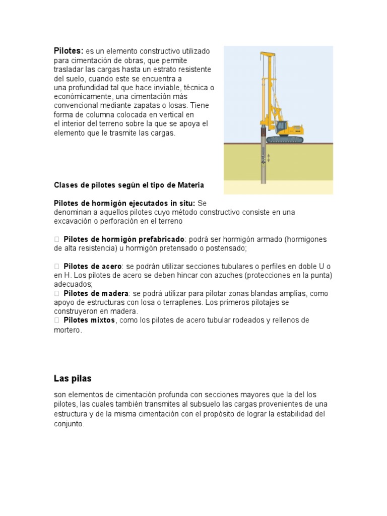 Tipos de Pilotes | PDF