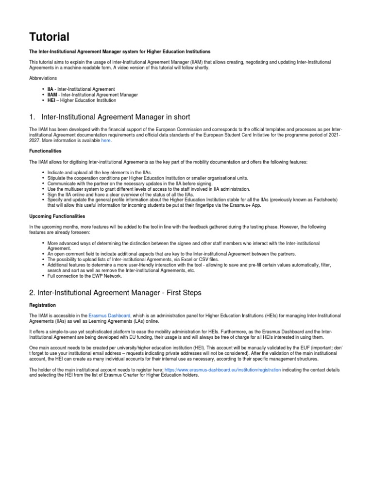 EWP-Tutorial Inter Institutional Agreements | PDF | Information | Computing