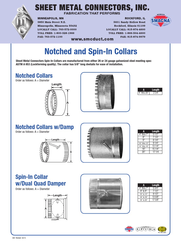 Notched Collars | PDF | Sheet Metal | Manufactured Goods