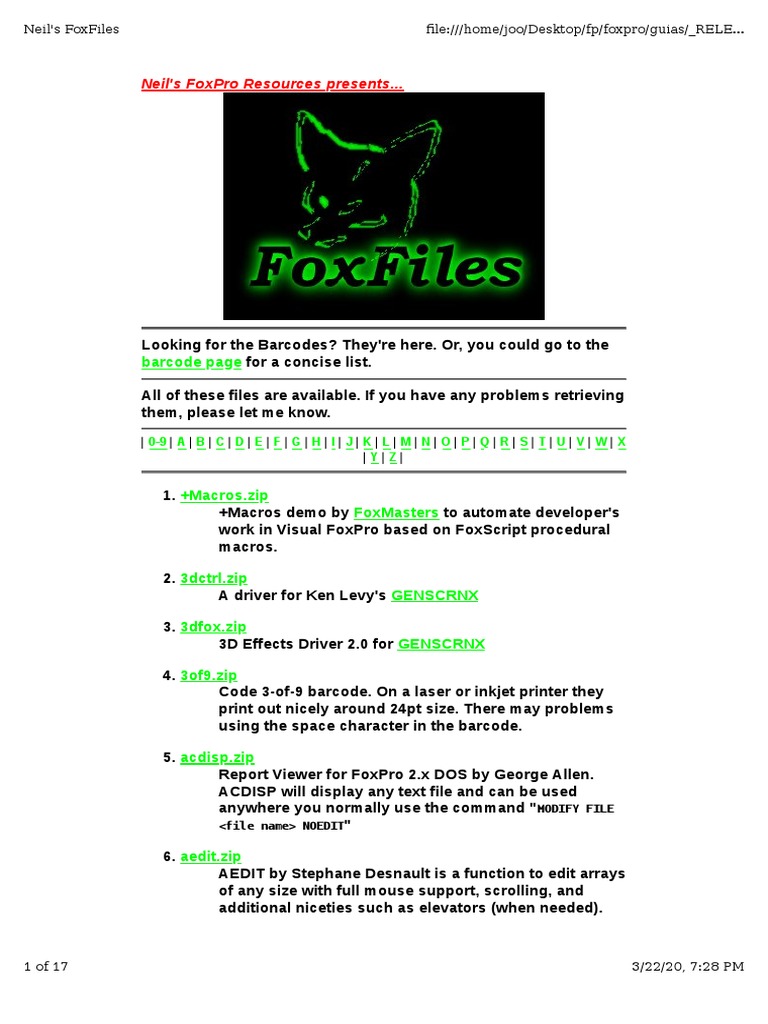 Foxpro Files Info | Download Free PDF | Zip (File Format) | Library (Computing)