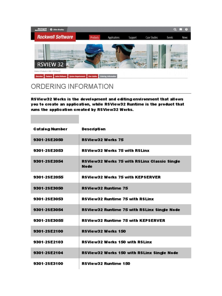 RSView 32 - Ordering Information | PDF | Areas Of Computer Science ...