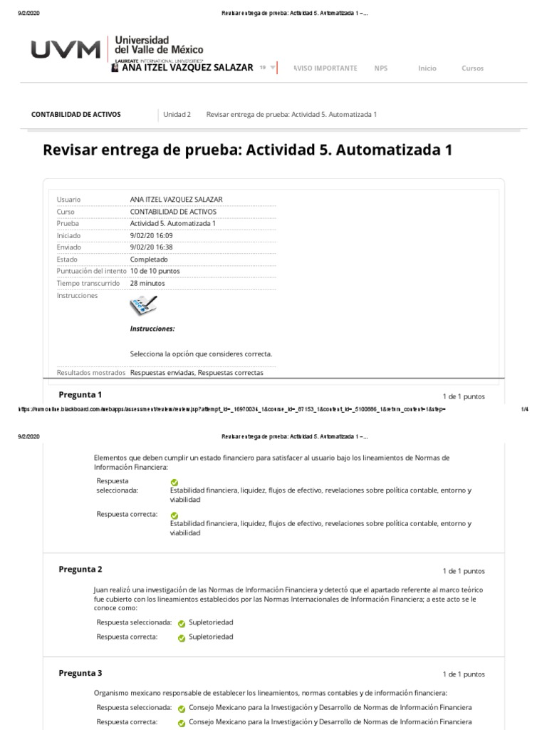 Revisar Entrega de Prueba - Actividad 5. Automatizada 1 - .. | PDF ... Revisar Entrega de Prueba - Actividad 5. Automatizada 1 - .. | PDF ...