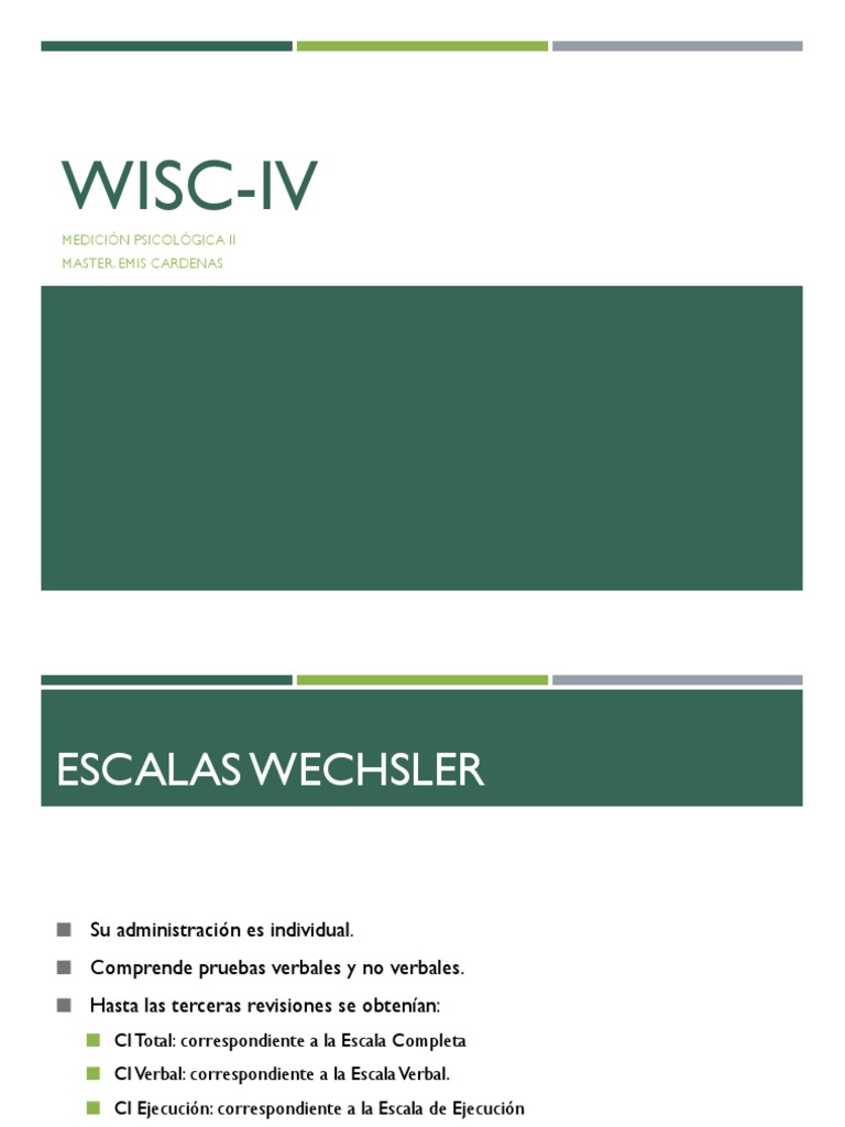 WISC-IV Aplicación e Interpretación PDF | PDF | Memoria de trabajo ...