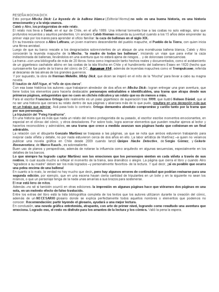 Reseña Mocha Dick | PDF