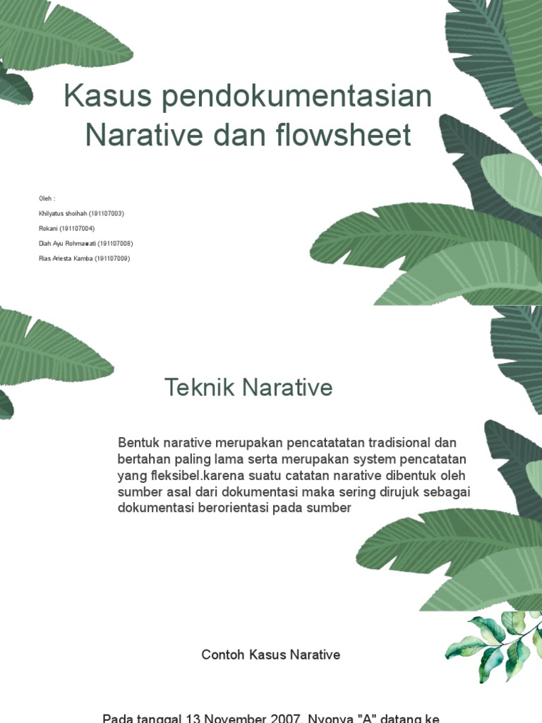 Teknik Narative dan Flowsheet dalam Dokumentasi | PDF | Kajian Bahasa Asing