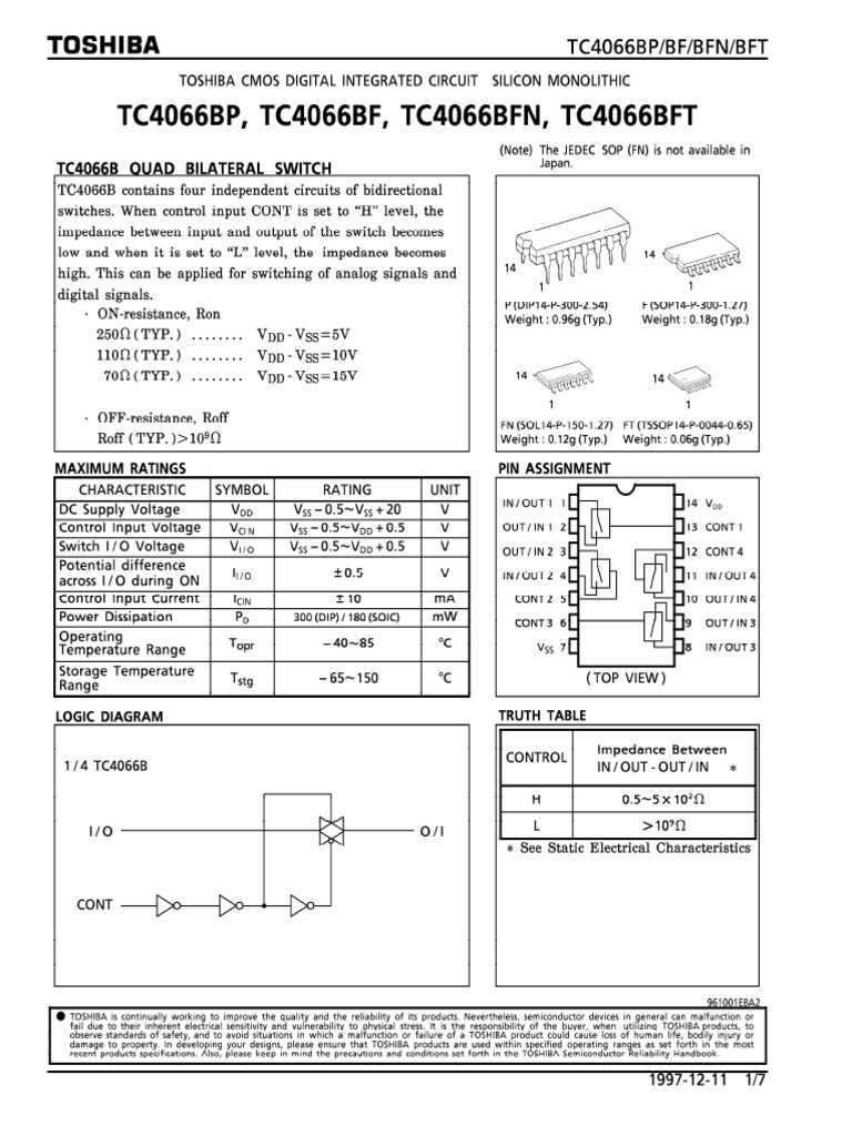 Datasheet 4066 PDF | PDF