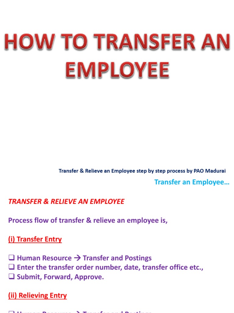 IFHRMS - Transfer and Relieve An Employee | PDF | Icon (Computing ...