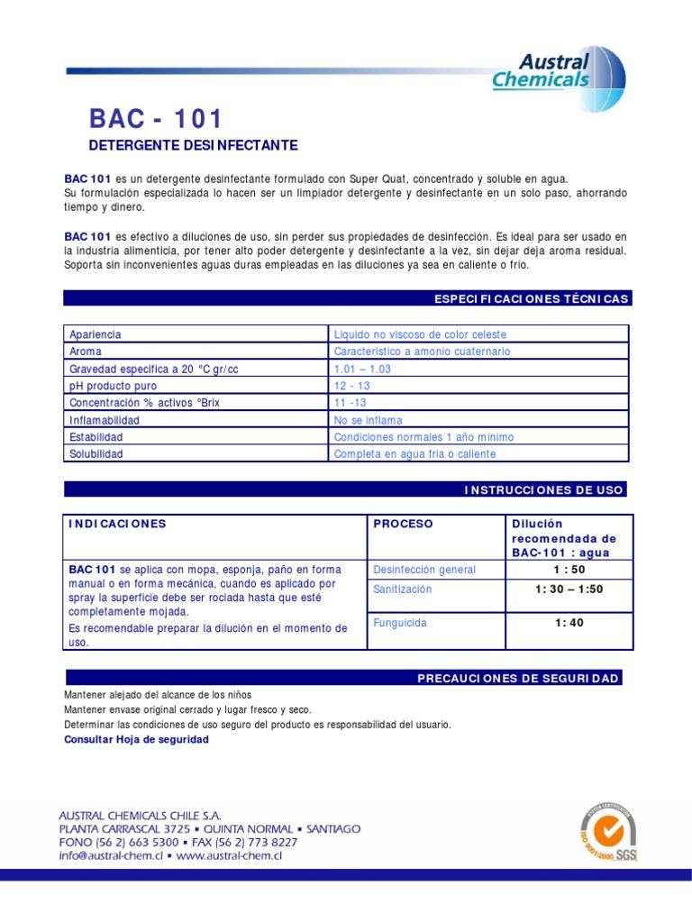 BAC101 | PDF | Solubilidad | Detergente