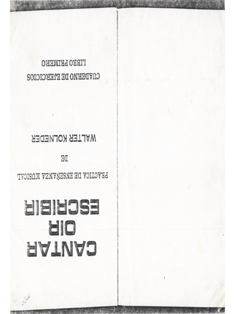 Walter Kolneder Cantar Oir Escribir PDF | PDF