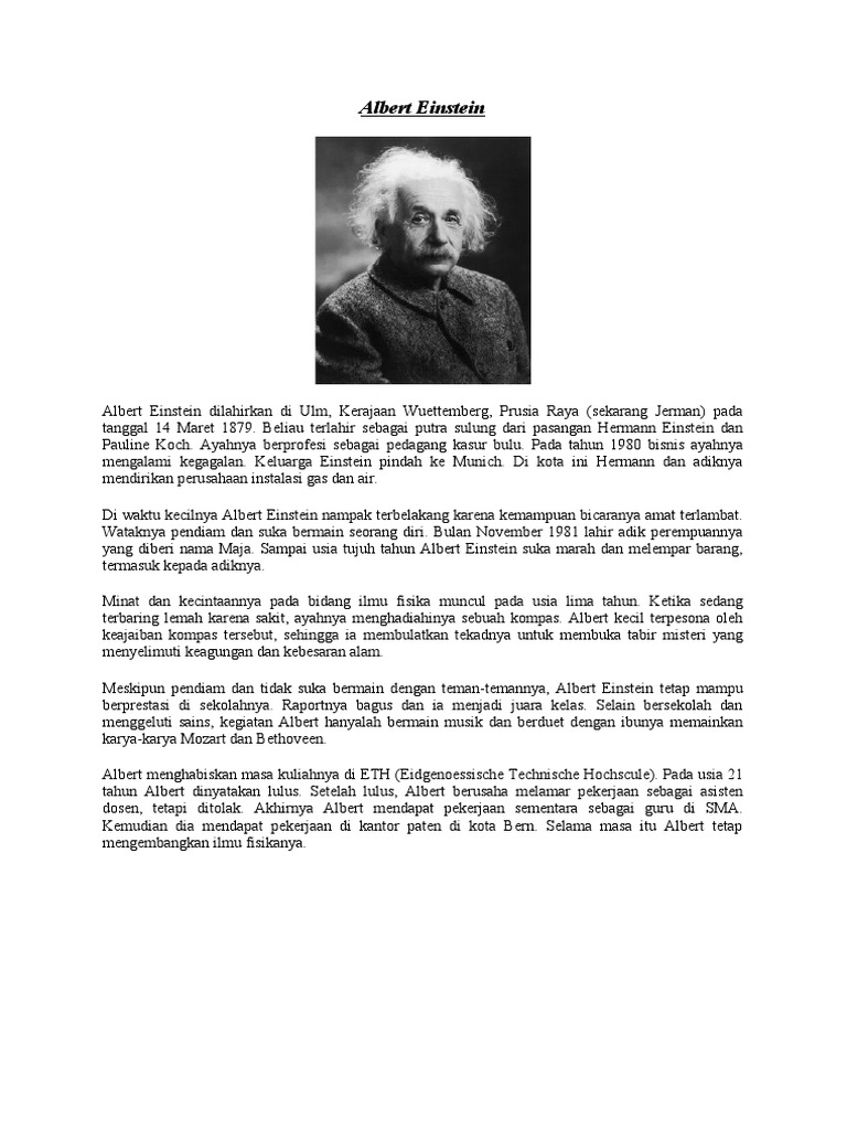 Biografi Albert Einstein | PDF