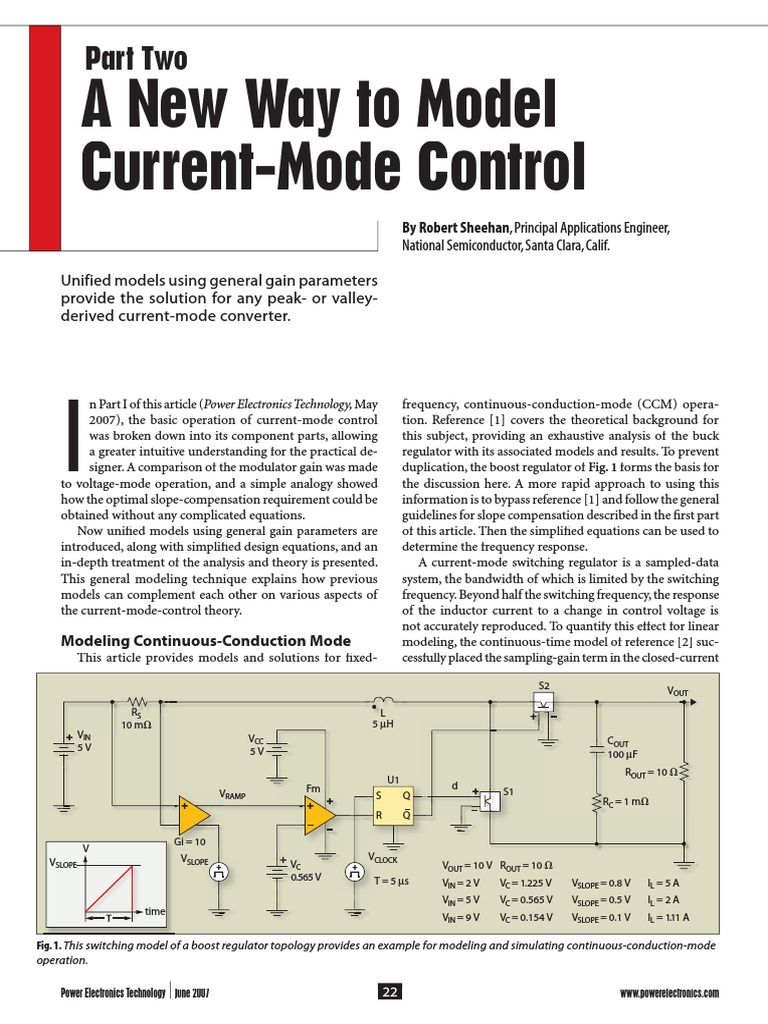 A New Way To Model Current-Mode Control Part Two PDF | PDF | Amplifier ...