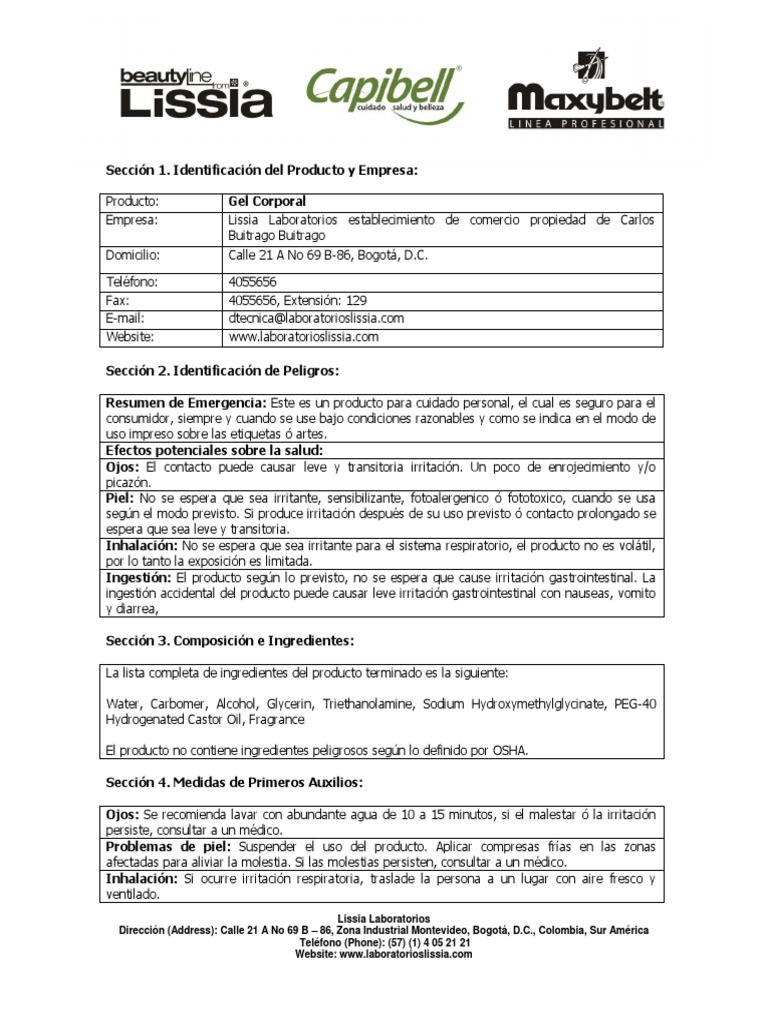 Gel Antibacterial Maxibelt | PDF | Agua | Residuos