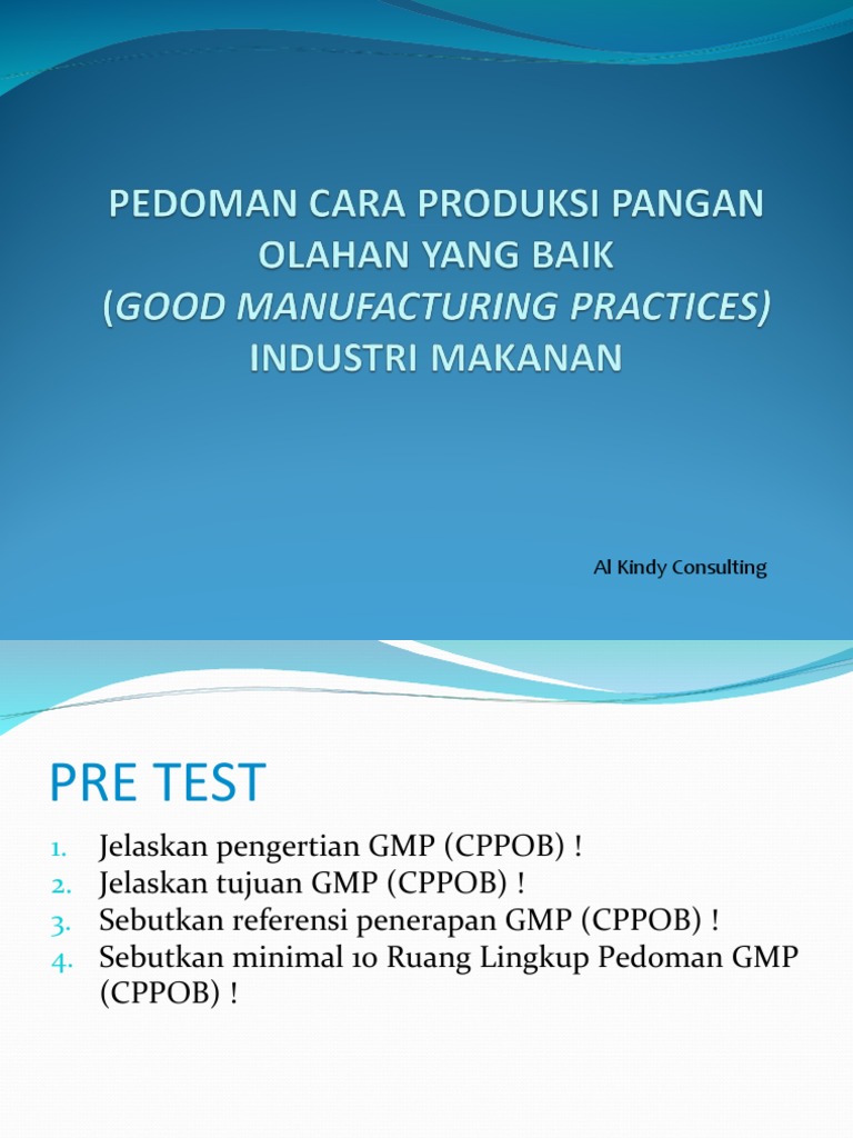 Materi GMP (CPPOB) | PDF