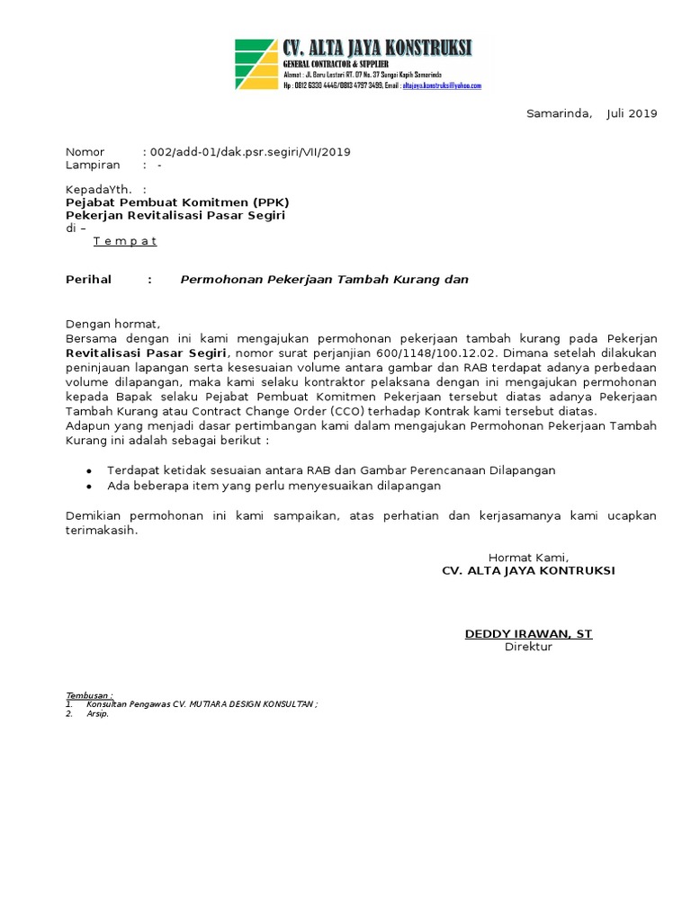 Permohonan Usulan Cco Dan Addendum - Segiri PSR | PDF Permohonan Usulan Cco Dan Addendum - Segiri PSR | PDF