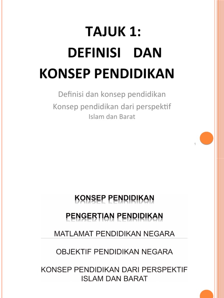 TAJUK 1 Definisi Dan Konsep Pendidikan | PDF