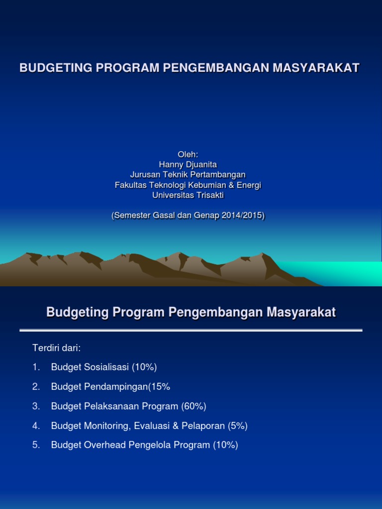 11.d. Budgeting Program Pengembangan Masyarakat PDF | PDF