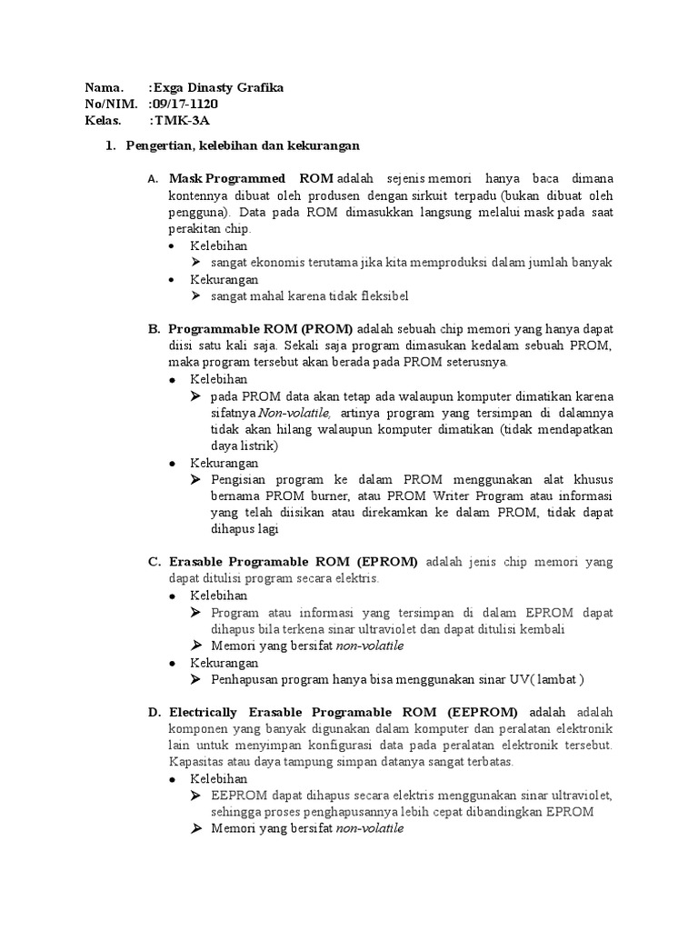 Tugas ROM Dan RAM Digital2 | PDF