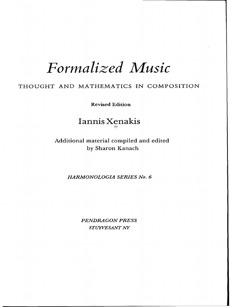 Xenakis FormalizedMusic PDF | PDF | Correlation And Dependence ...