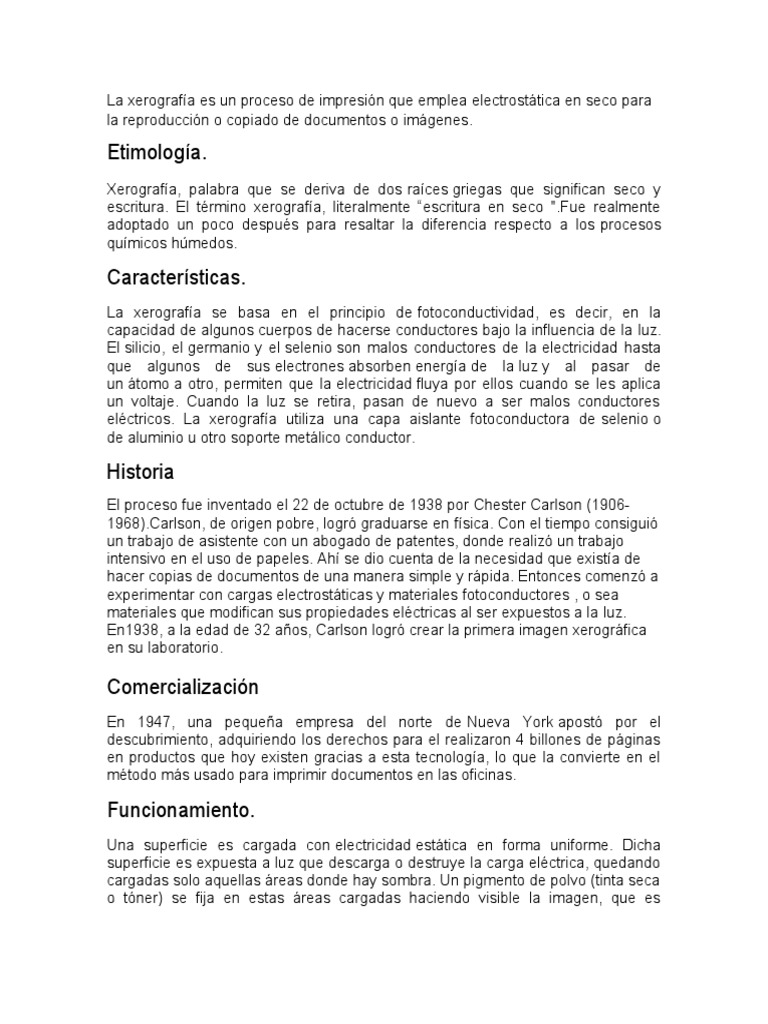 XEROGRAFIA | PDF | Ciencias fisicas | Química