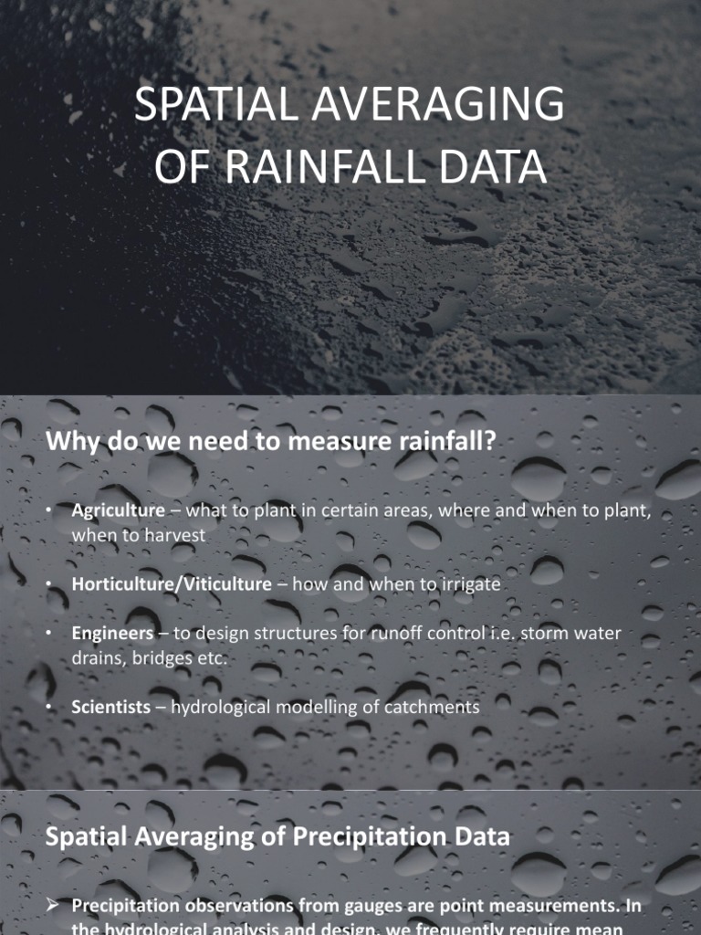 Spatial Averaging of Rainfall Data | PDF | Drainage Basin | Precipitation