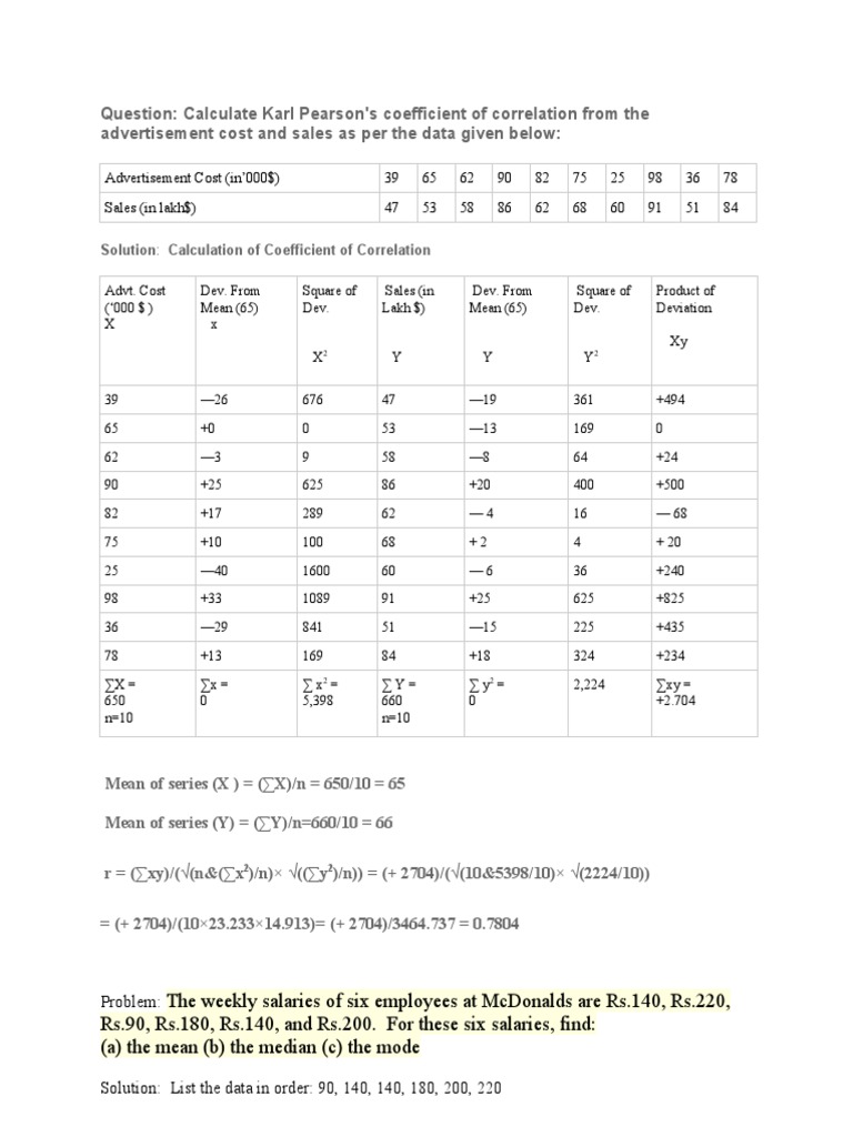 Karl Pearson Coefficient Of Correlation Formula Karl Pearson Coefficient Of Correlation Formula