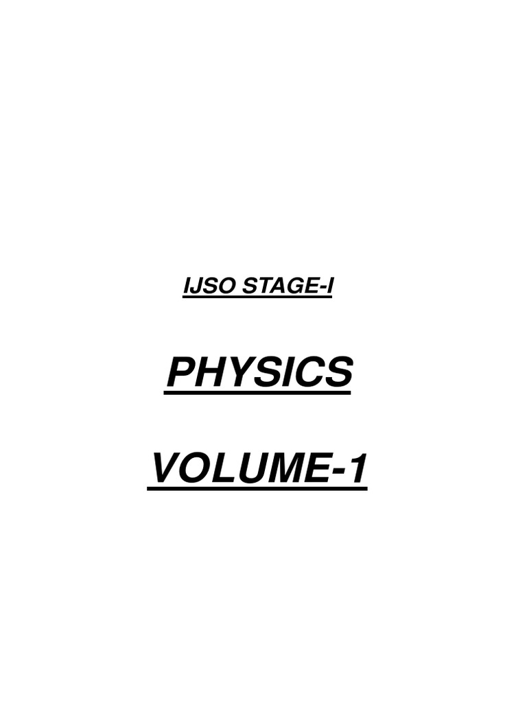 Physics (IJSO Stage-I) Cover & Content | PDF