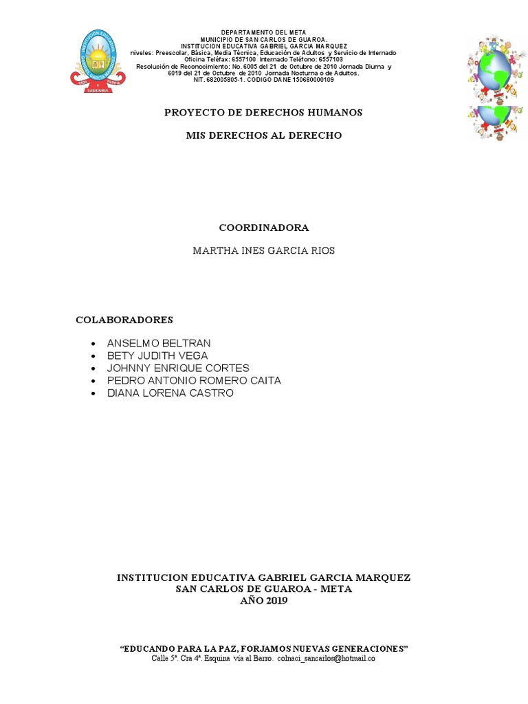 Proyecto Derechos Humanos - 2019 | PDF | Convenio europeo de derechos humanos | Derechos humanos