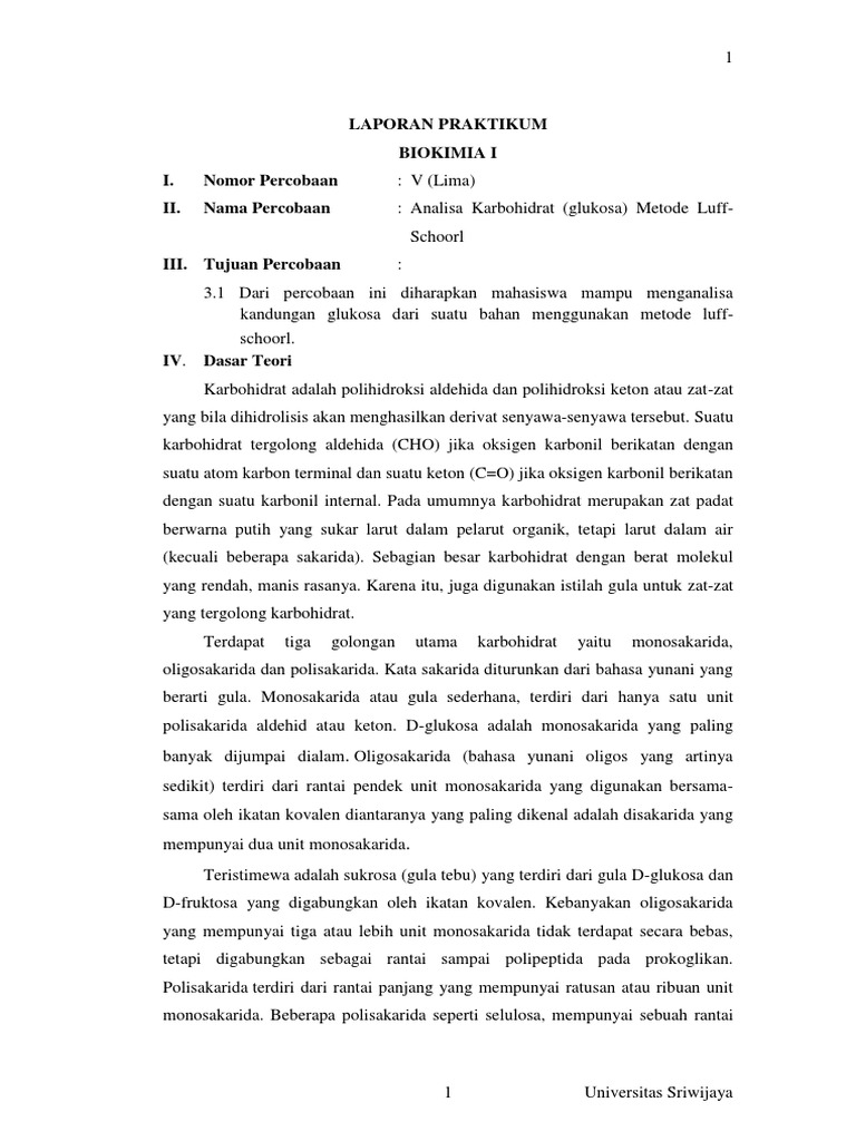 Analisis Glukosa dengan Metode Luff-Schoorl | PDF | Pengembangan Diri ...