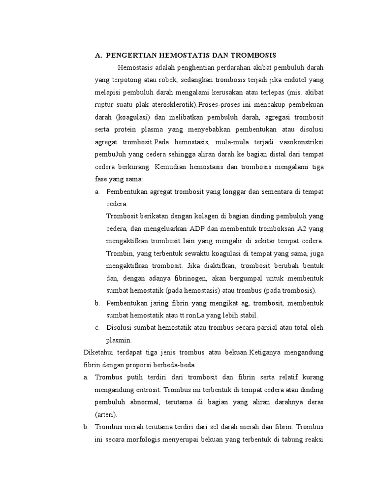 Hemostatis Dan Trombosis | PDF